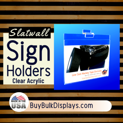 Slatwall Style Folded Wall Mount Acrylic Sign Holders | Buy Bulk Displays