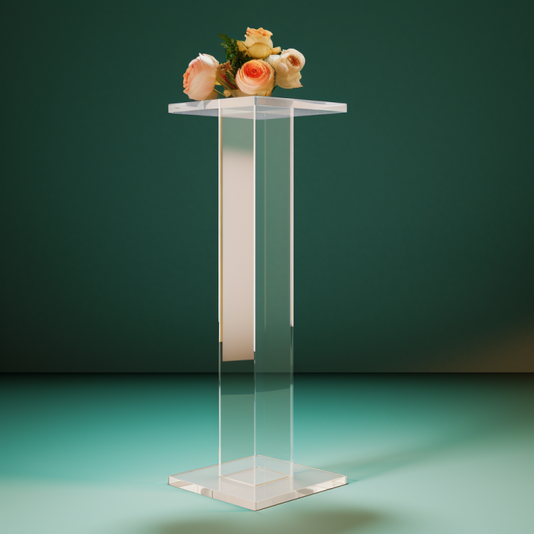 White Acrylic Pedestal Display Stand / Square Table-Top Pedestal – Buy ...