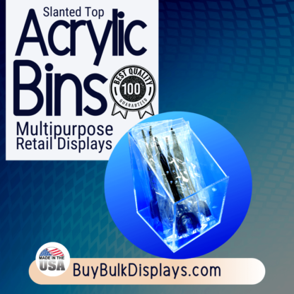 Clear Acrylic Open Slant Top Bins | Buy Bulk Displays