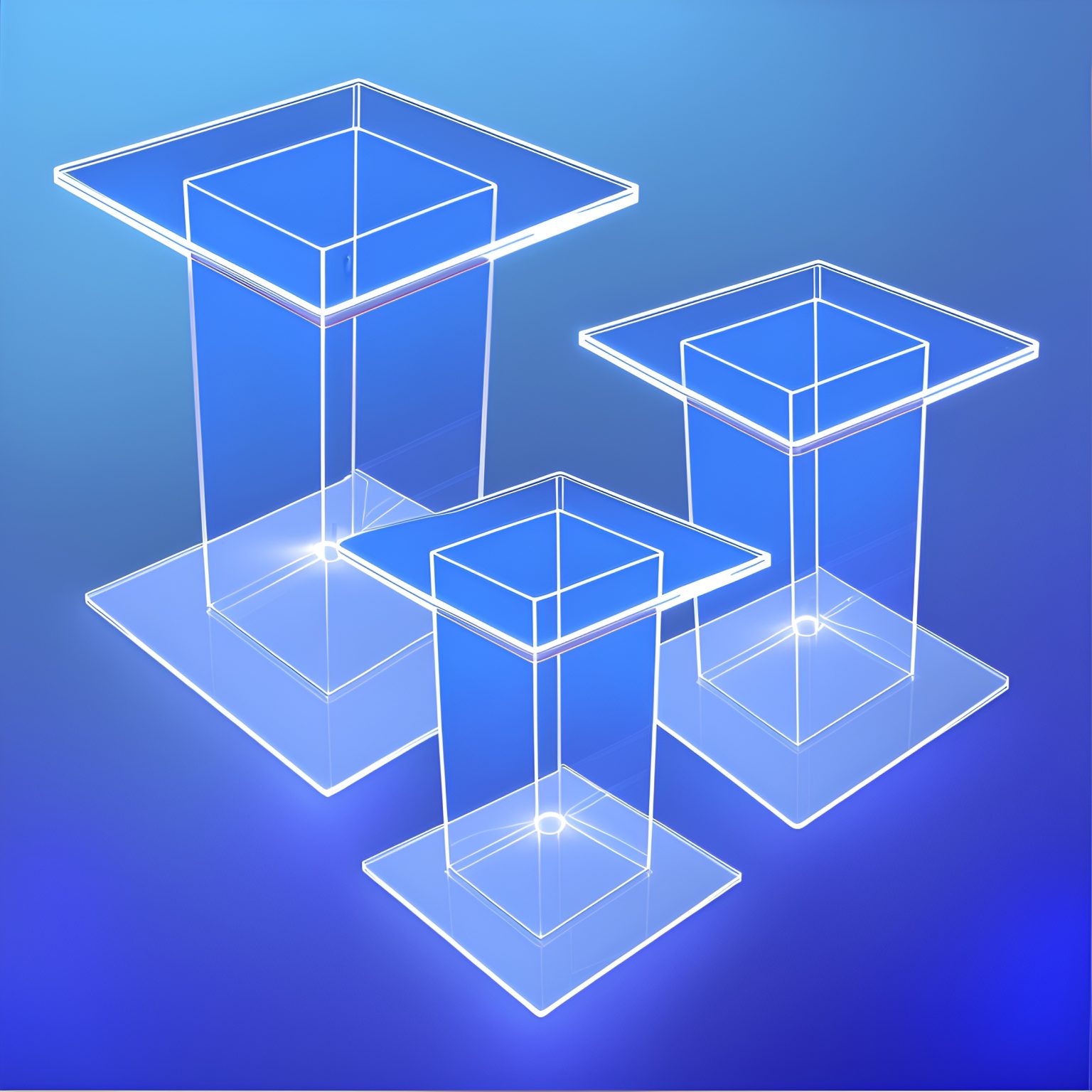 Acrylic Pedestal Sets / Tiered Display Stand Kits – Buy Bulk Displays