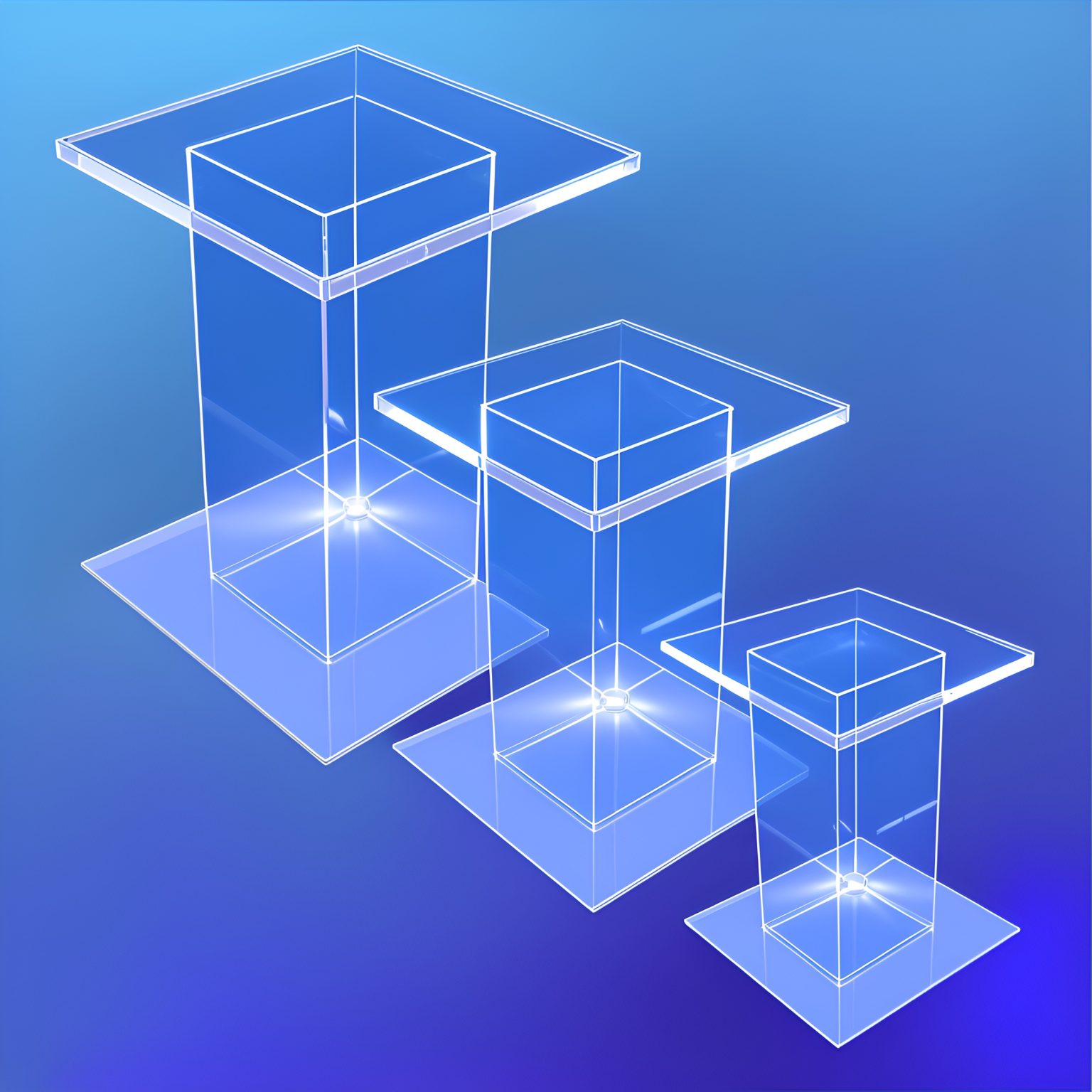 Acrylic Pedestal Sets / Tiered Display Stand Kits – Buy Bulk Displays