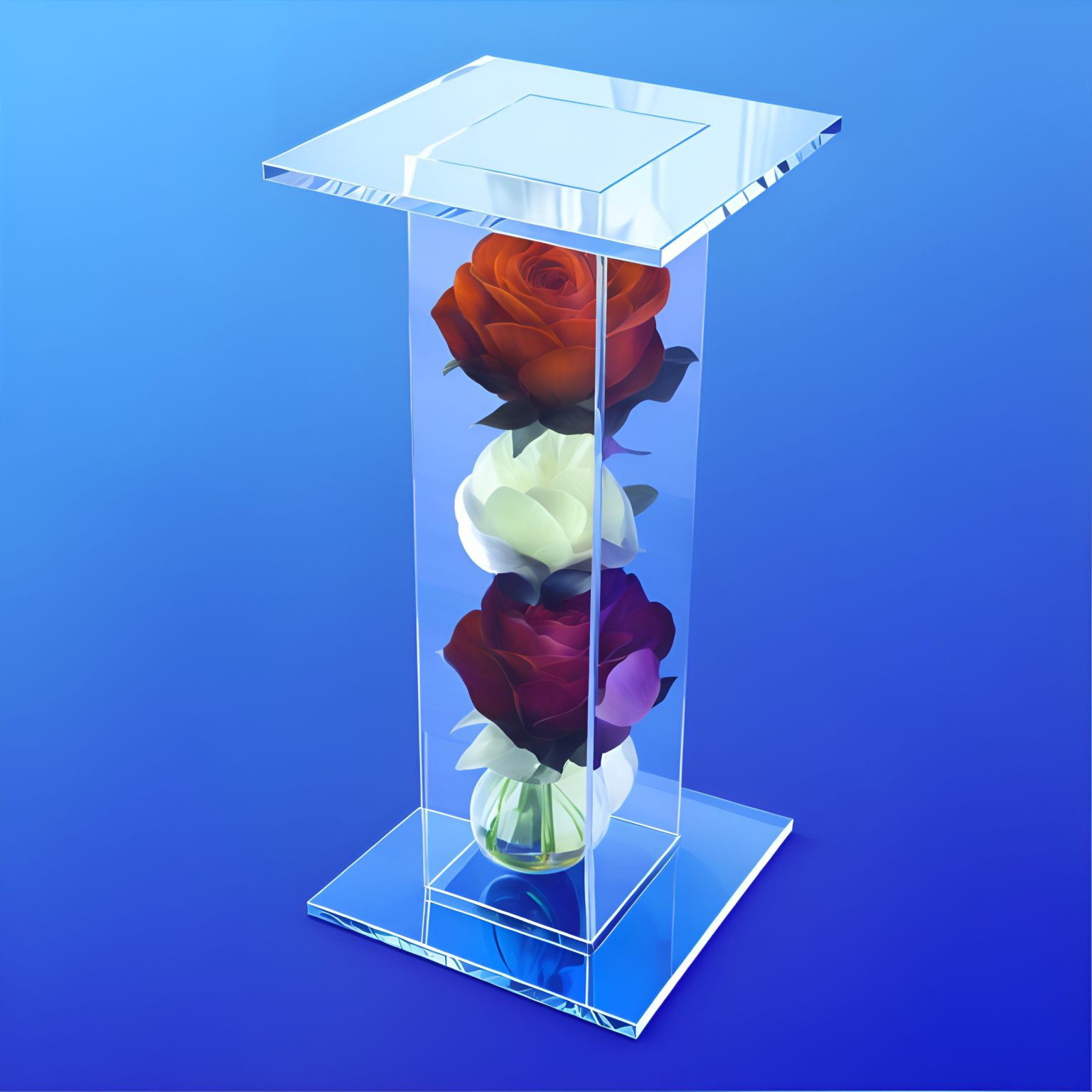 White Acrylic Pedestal Display Stand / Square Table-Top Pedestal – Buy ...
