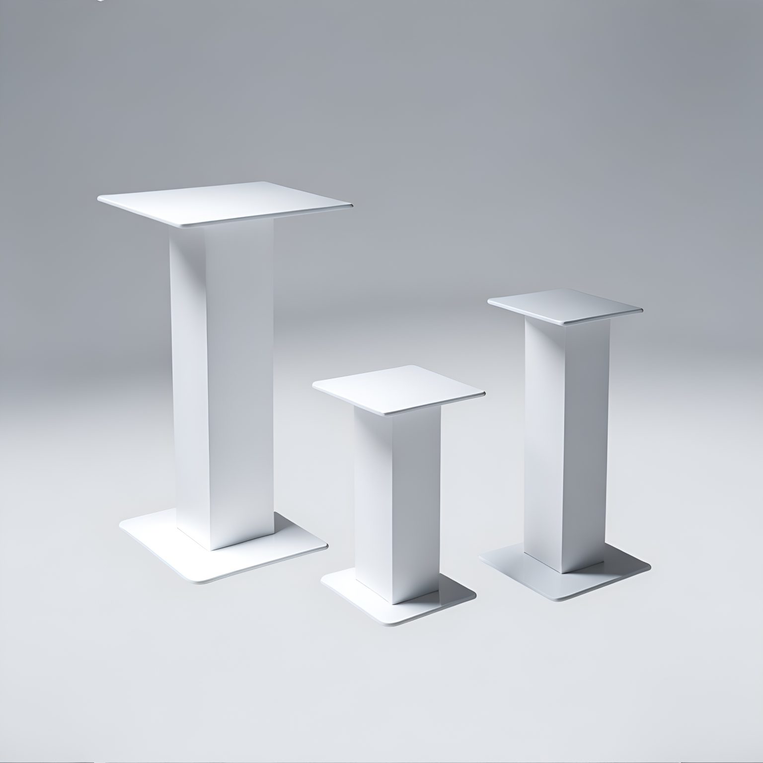 White Acrylic Pedestal Display Stand / Square Table-Top Pedestal – Buy ...