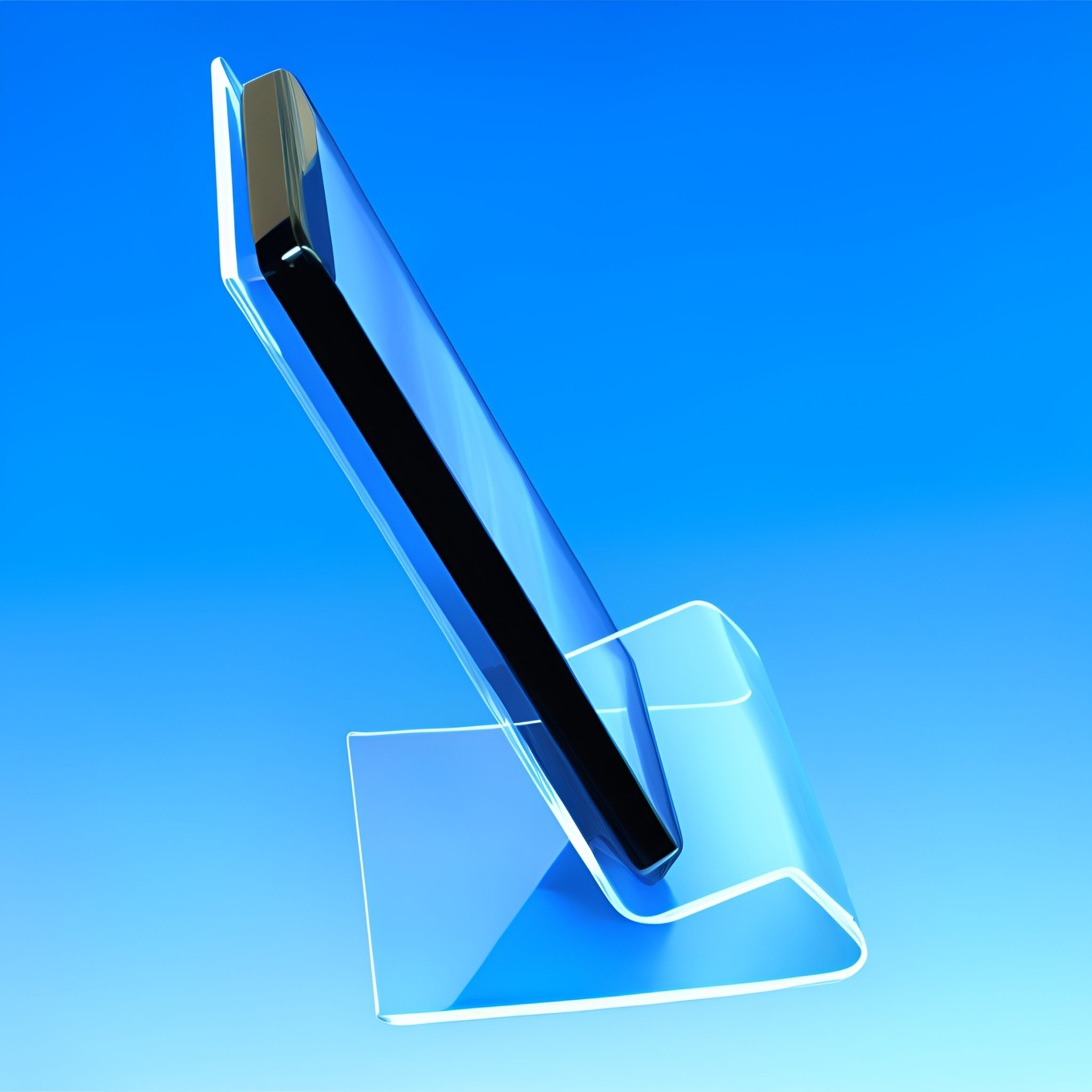 Deluxe Acrylic Smartphone Slant-Back Display Stand / Clear Viewing ...